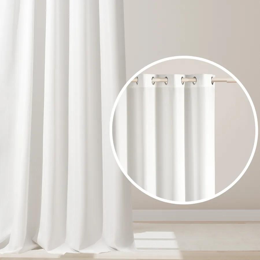 Room99 Hotový závěs na kroužcích AURA Barva: Bílá/Stříbrná, Velikost: 180 x 250 cm