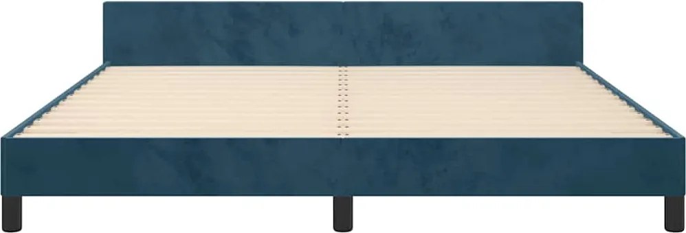 Rám postele s čelem tmavě modrý 180x200 cm samet 3126017