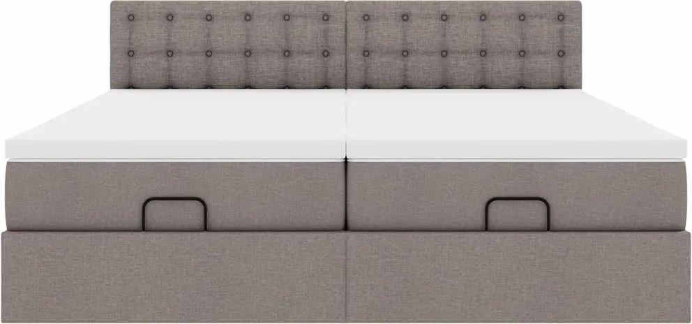 Osmanský rám postele s matrací taupe 180x200cm textil 3312040