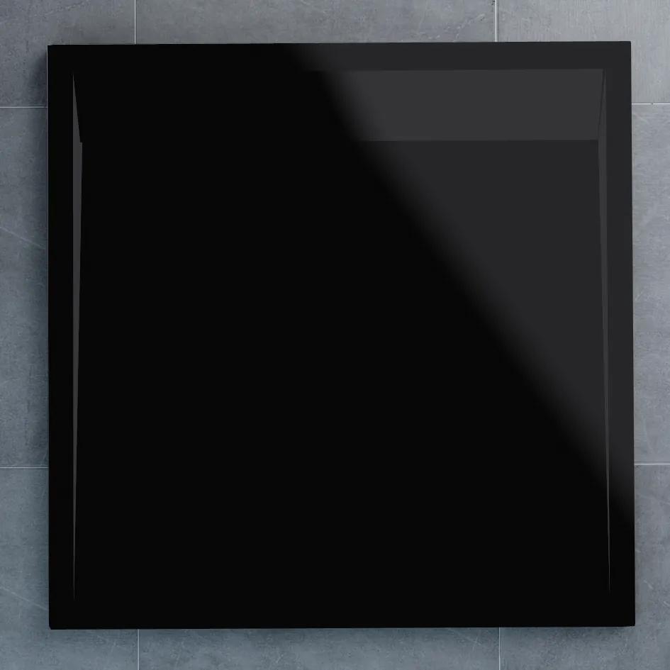 SanSwiss Ila Sprchová vanička čtvercová 100×100 cm černá Barva krytu  sifonu: Aluchrom