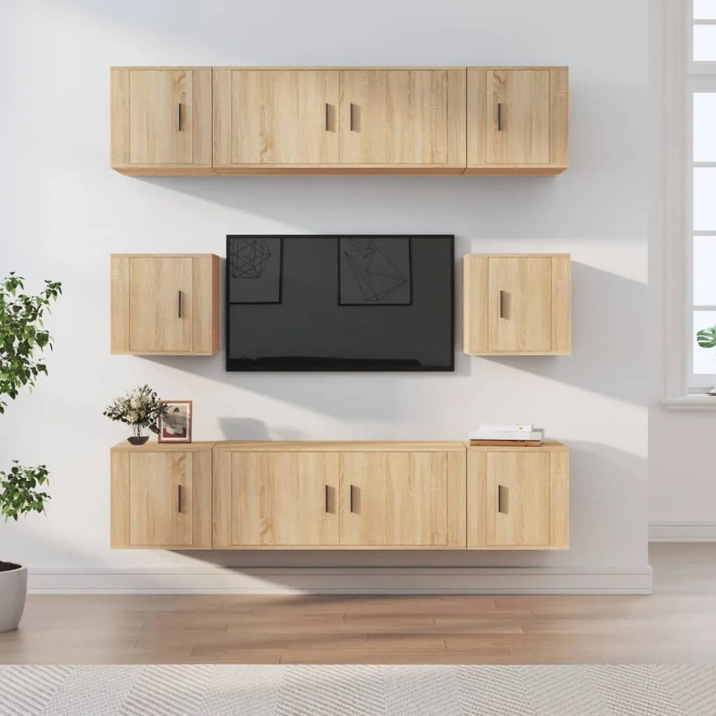 8dílný set TV skříněk dub sonoma kompozitní dřevo 3188673