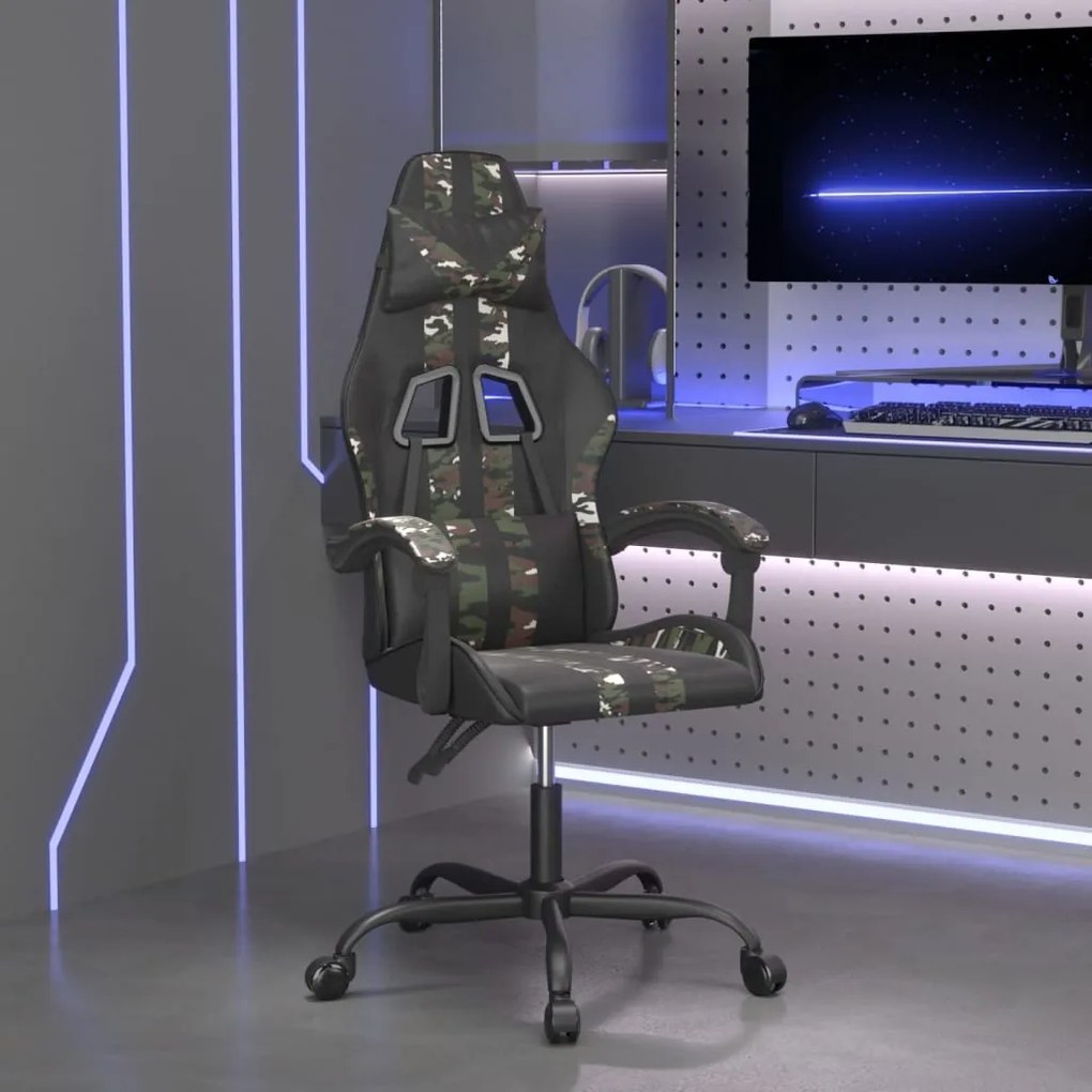 Herní židle černá a maskáčová umělá kůže 3143829
