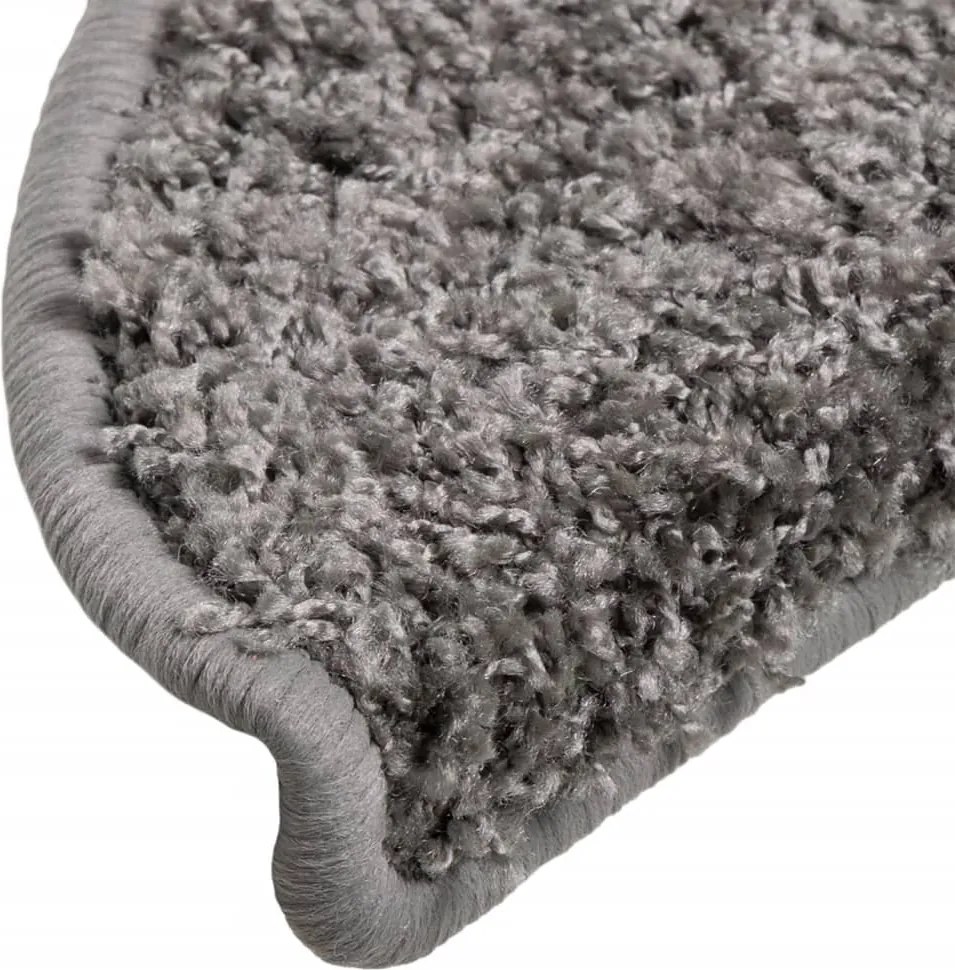 Schodové rohože 15 ks 56 x 17 x 3 cm šedé, půlkulaté 133892