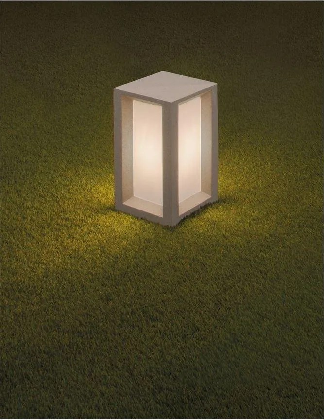 NV 9739352 Venkovní sloupkové svítidlo CASTRO bílý pískovec a akryl E27 1x12W bez žárovky 100-240V IP65 - NOVA LUCE