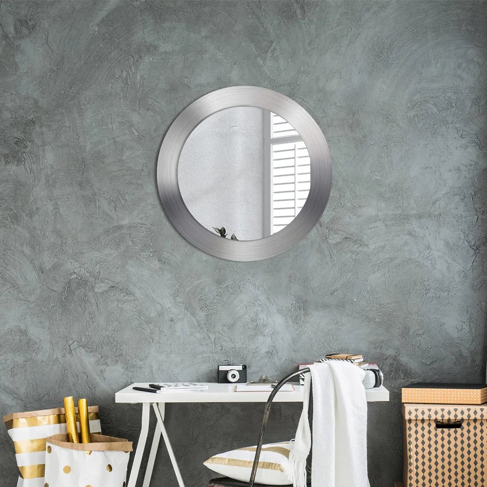 Kulaté dekorativní zrcadlo Lesklá ocel fi 60 cm