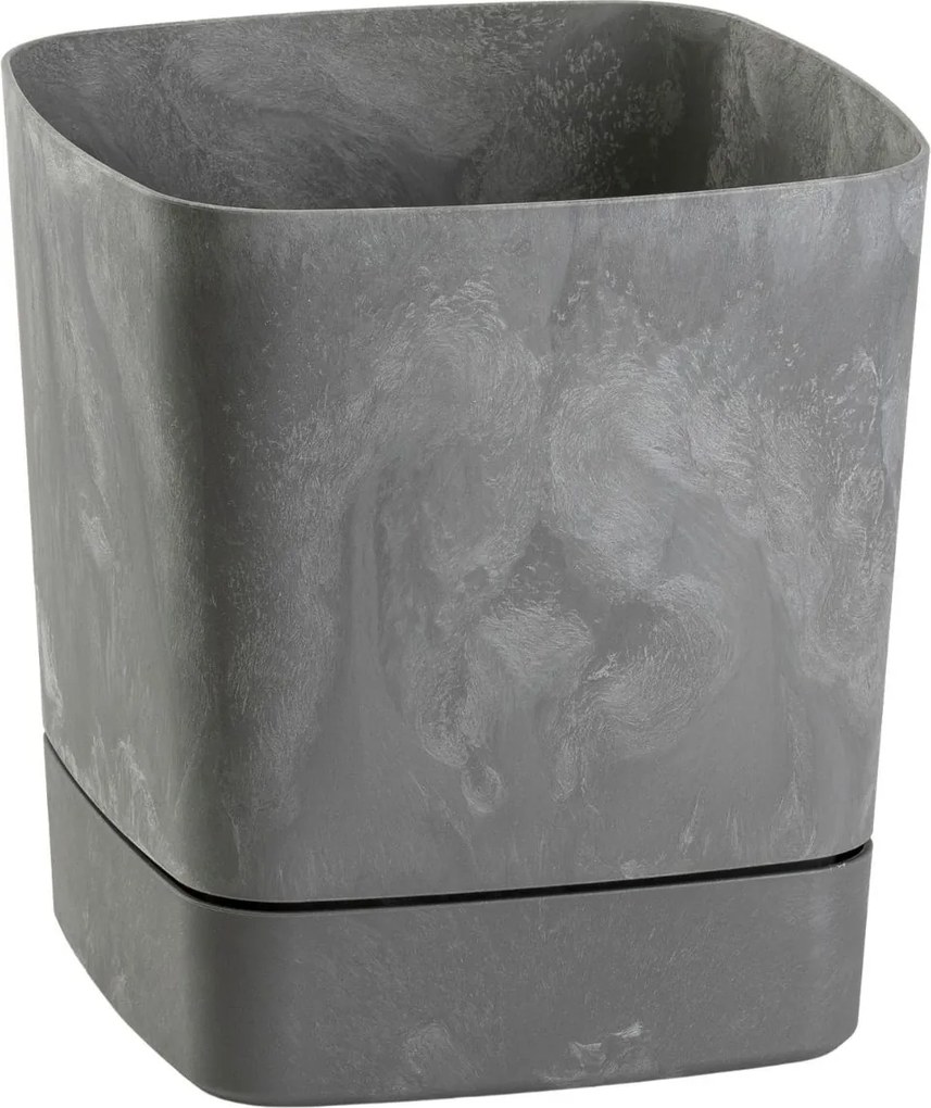 Plastový květináč s podmiskou Cubi 16x16 cm - výběr z 6 provedení
