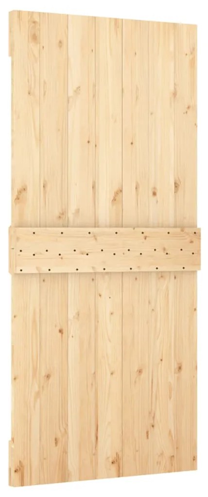 Posuvné dveře s kováním 90 x 210 cm masivní borové dřevo,  3203102