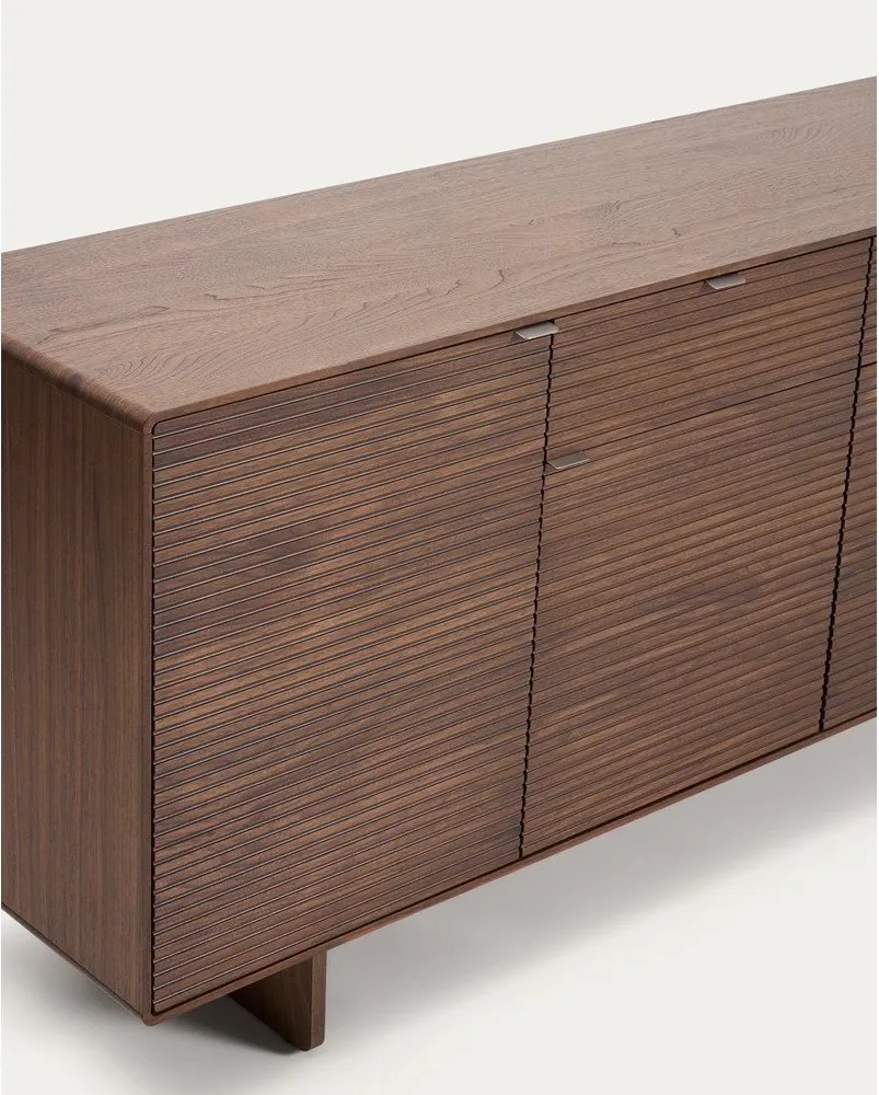 Tmavě hnědá komoda v dekoru ořechu 194,5x78x45 cm Norlen – Kave Home