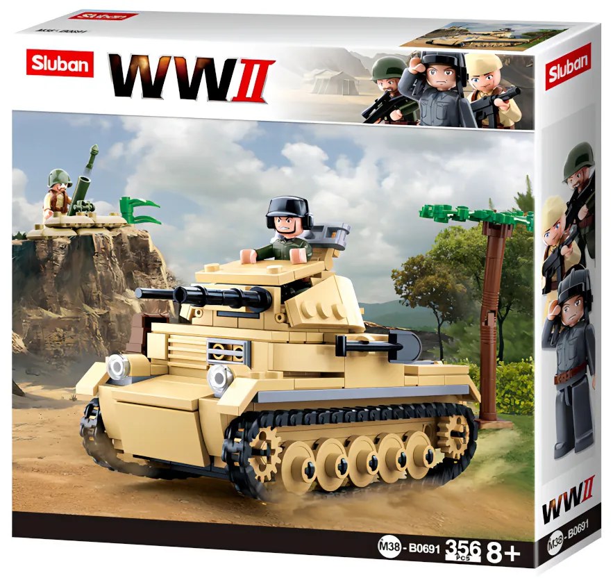 Sluban WWII M38-B0691 Německý tank Panzer II