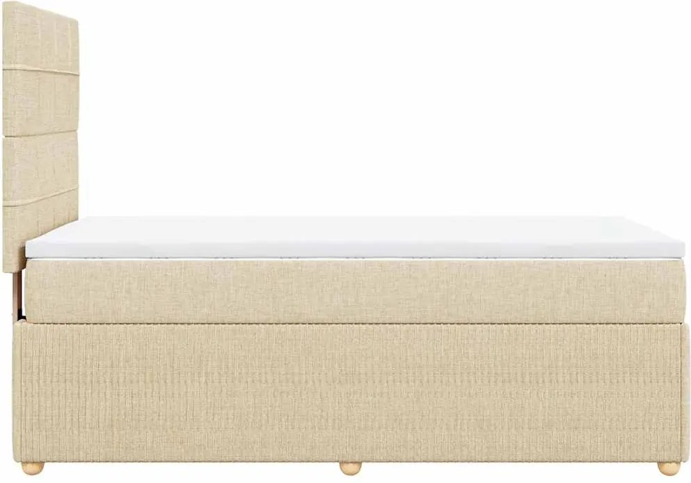 Box spring postel s matrací krémová 90x200 cm textil 3291944