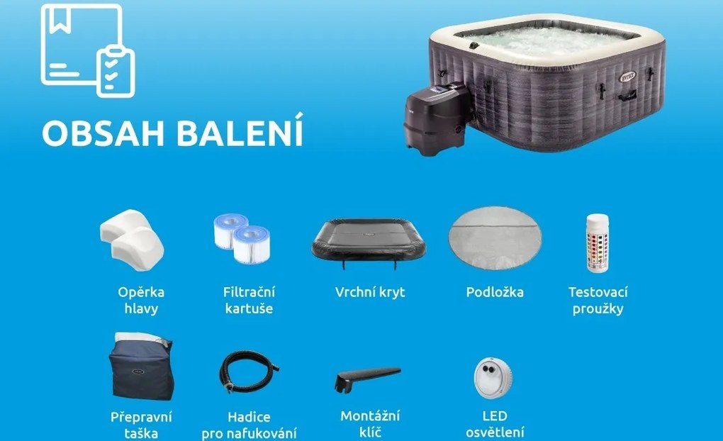 Nafukovací vířivka Marimex Greystone Deluxe Bubble Spa 6 NP -Intex 28452NP [63600295]