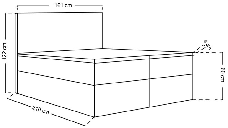 Eka Kontinentální čalouněná postel Luxurious - Cassablanca (160x200 cm) Barva látky Trinity: (2301) Krémová bíla