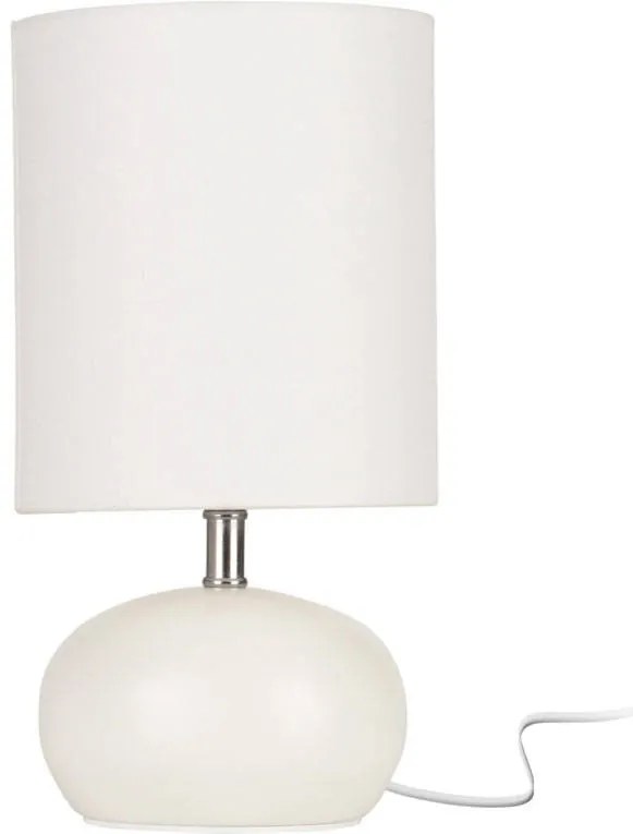 Bílá stolní lampa glamour, výška 24 cm