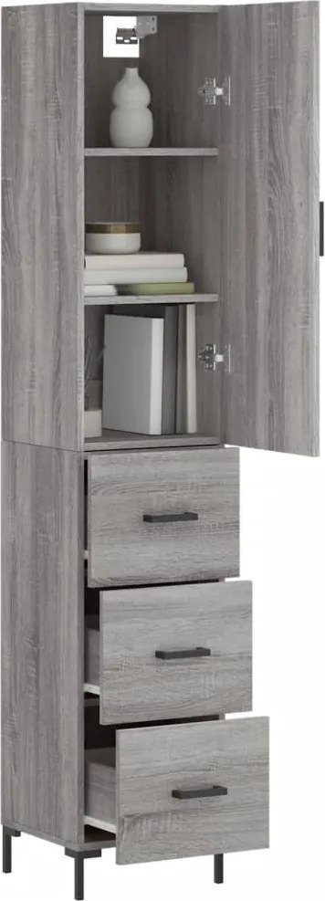 Skříň highboard šedá sonoma 34,5 x 34 x 180 cm kompozitní dřevo 3198855