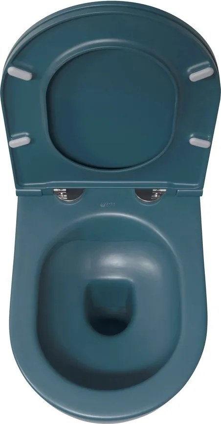 Isvea Isvea, INFINITY závěsná WC mísa, Rimless, 36,5x53cm, matná zelena Petrol, 10NF02005-2P