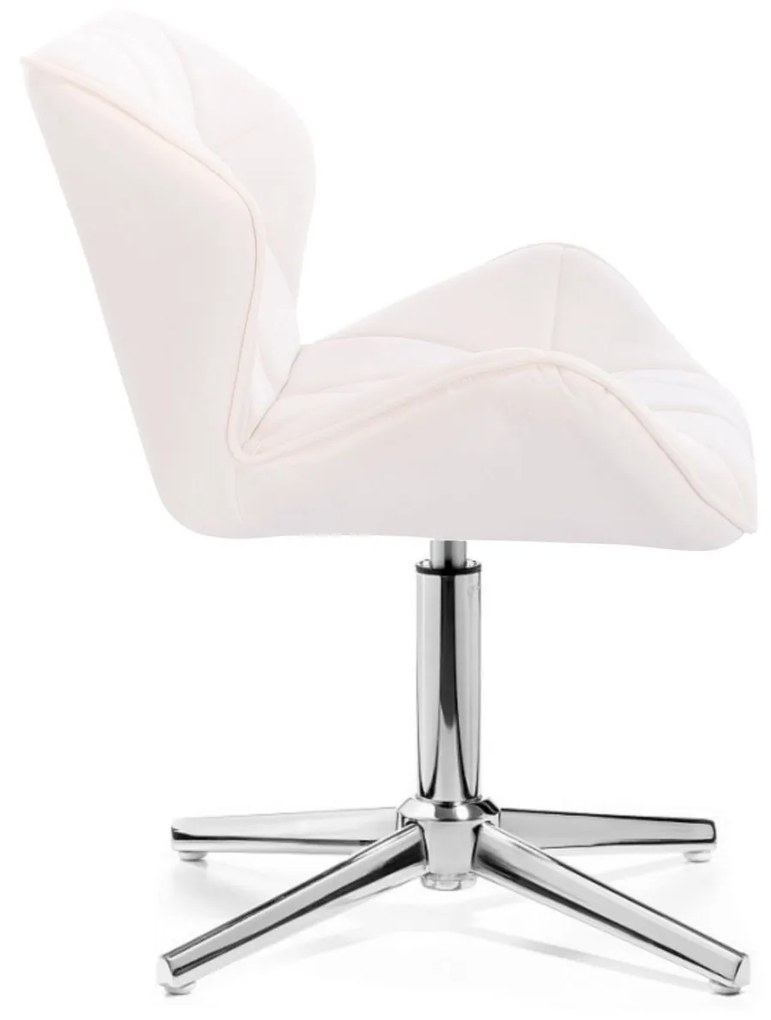 LuxuryForm DESIGN Otočná židle MILANO VELUR na stříbrném kříži - bílá