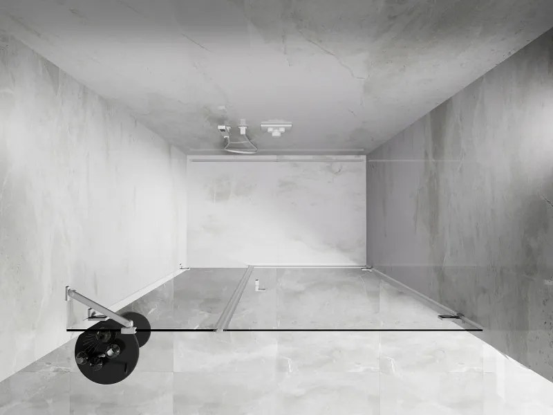 Mexen Lunar-B, pravé otočné sprchové dveře 120 cm, 8mm čiré sklo, bílý profil, 832S-120-050-20-00-P