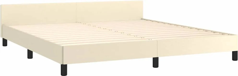 Rám postele s čelem krémový 160x200 cm umělá kůže 3125581