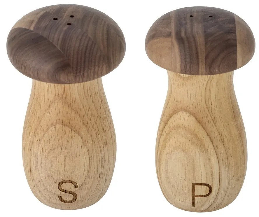 Dřevěná solnička s pepřenkou Mushroom - set 2 ks Bloomingville