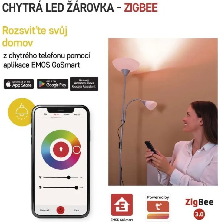 Chytrá LED žárovka GoSmart MR16/GU10 4,8W 230V ZigBee RGB stmívatelná