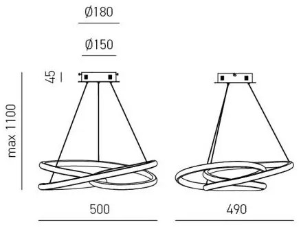 Gea Luce DIVA S P ORO - LED Stmívatelný lustr na lanku DIVA LED/43W/230V zlatá