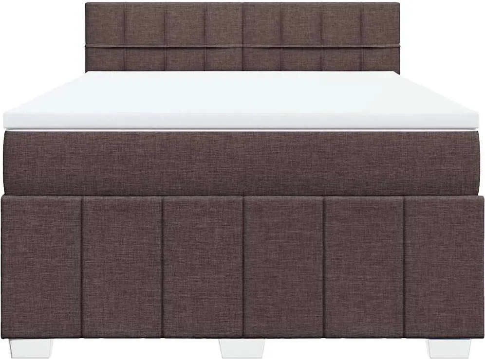Box spring postel s matrací tmavě hnědá 140x200 cm textil 3287094