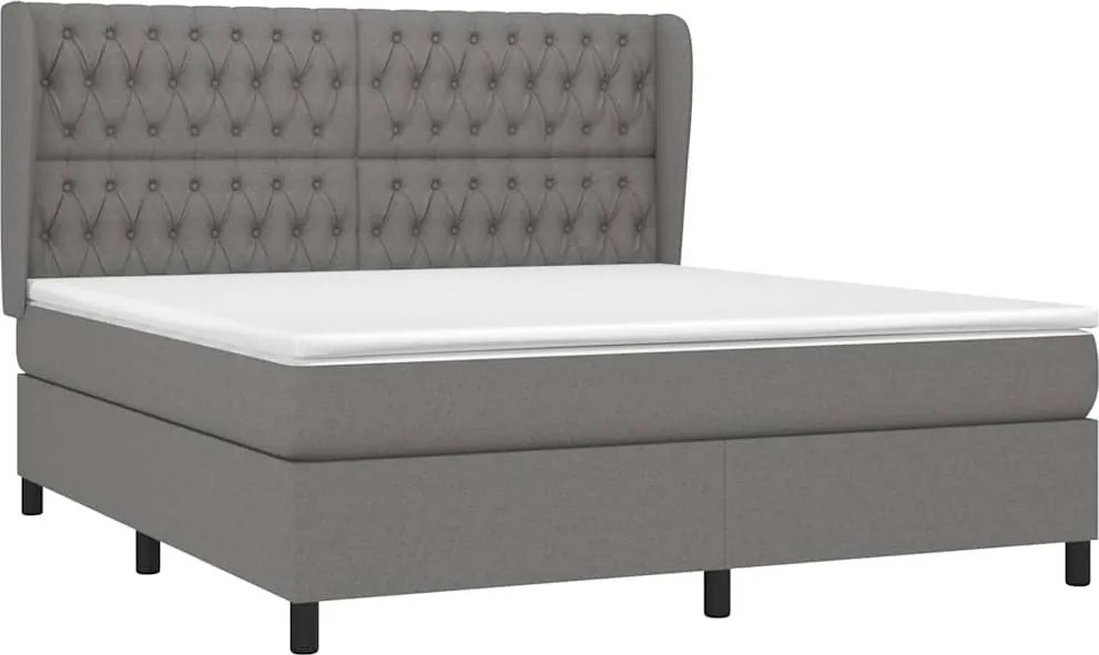 Box spring postel s matrací tmavě šedá 180x200 cm textil 3128222