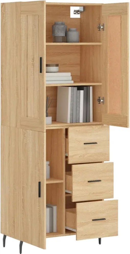 Skříň highboard dub sonoma 69,5 x 34 x 180 cm kompozitní dřevo 3199828