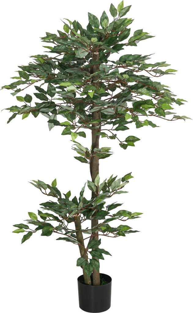 Umělý Fikus 150 cm – Dekorativní Umělé Rostlina v Květináči pro Domov, Obývací Pokoj, Kancelář Ø15x150 cm Zelená | Aosom