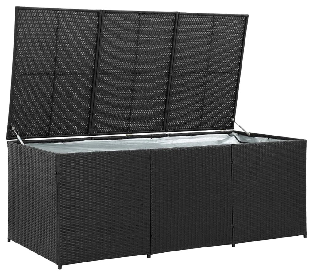 vidaXL Zahradní úložný box polyratan 180 x 90 x 70 cm černý