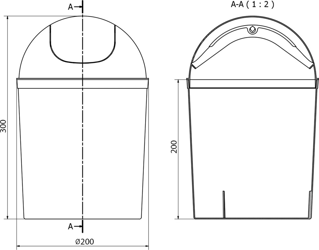 Aqualine Aqualine, Odpadkový koš výklopný, 5 l, plast, bílá, 20309