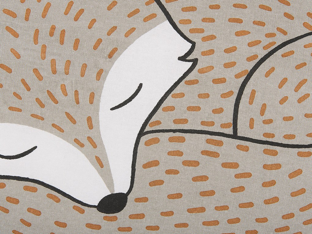 Polštář pro děti liška 50 x 40 cm šedý DHANBAD Beliani