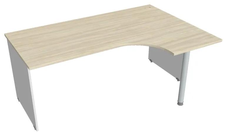 Stůl ergo 180 x 120 cm, levý Hobis Gate GE 1800 60 L Dekor lamino podnože: akát, Dekor korpusu: bílá, Barva nohy: šedivá