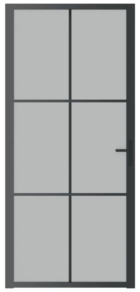 Interiérové dveře 93 x 201,5 cm černé matné sklo a hliník - Default Title