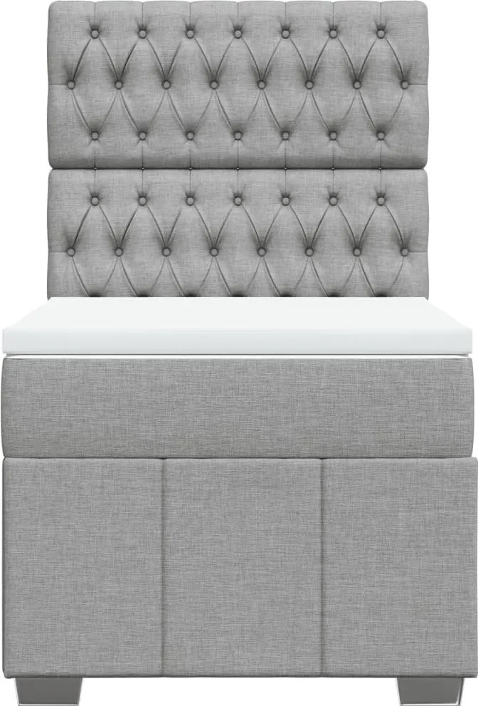 Box spring postel s matrací světle šedá 80 x 200 cm textil 3293802