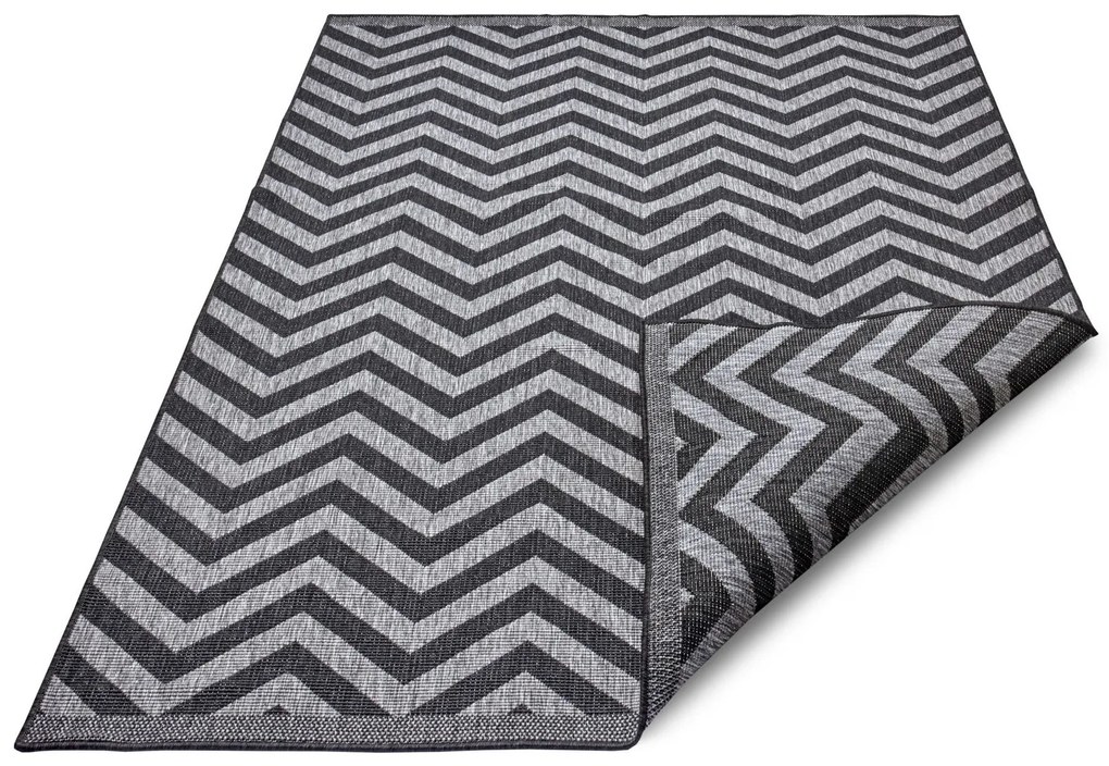 NORTHRUGS - Hanse Home koberce Kusový koberec Twin Supreme 105472 Palma Night Silver – na ven i na doma - 80x250 cm