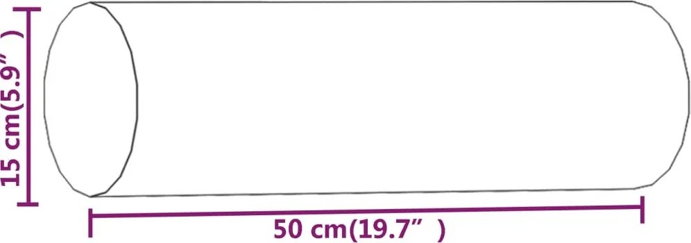 vidaXL Dekorační polštáře 2 ks Ø 15 x 50 cm samet [349515] Barva: Černá