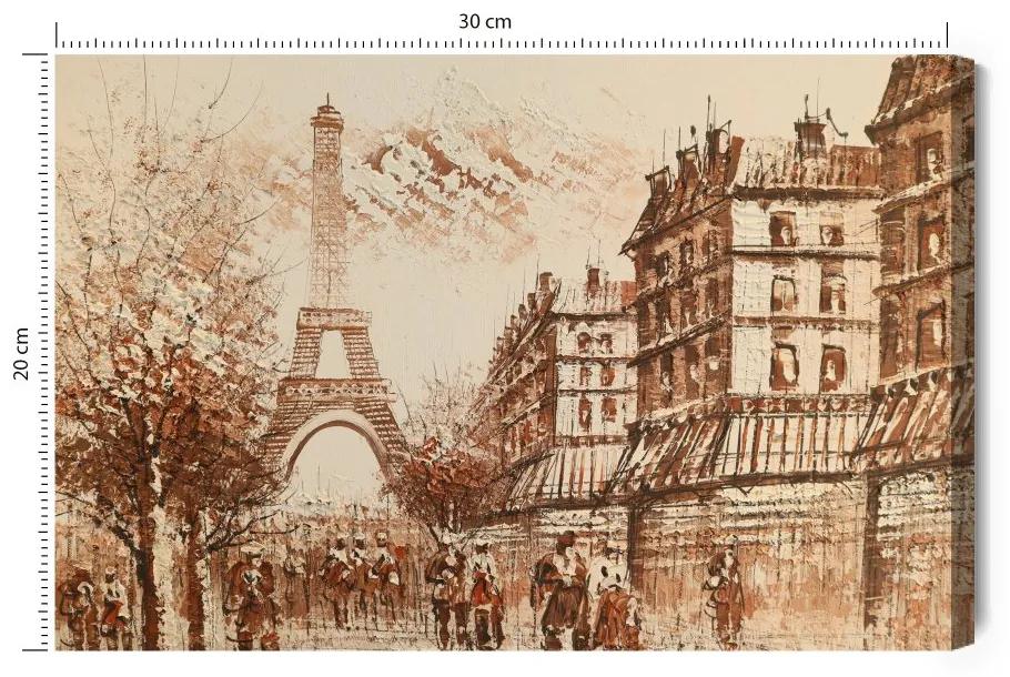 Obraz Paříž Panorama V Odstínech Béžové Nedostatek Nedostatek Přírodní plátno 40x30