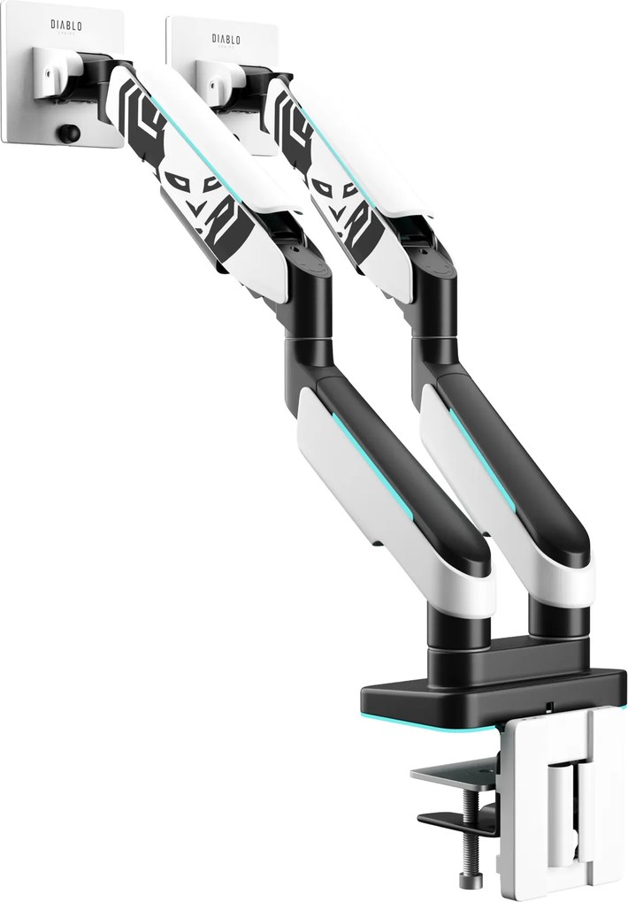 Držák na dva monitory 35" RGB bílo-černý: Diablo X-Arm Dual