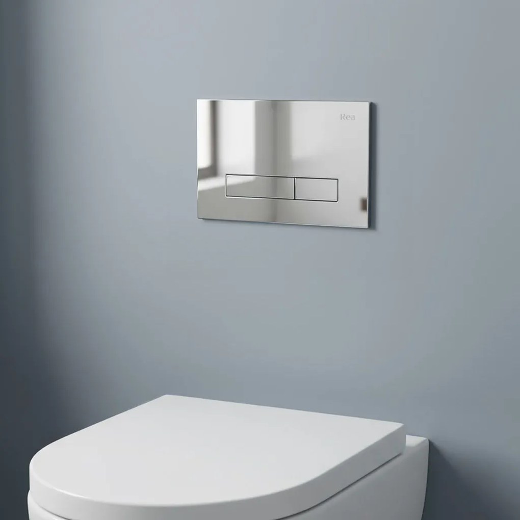 Rea Rea, Podomítkový WC systém K011A-Q + tlačítka HD Chrome, KPL-E9561