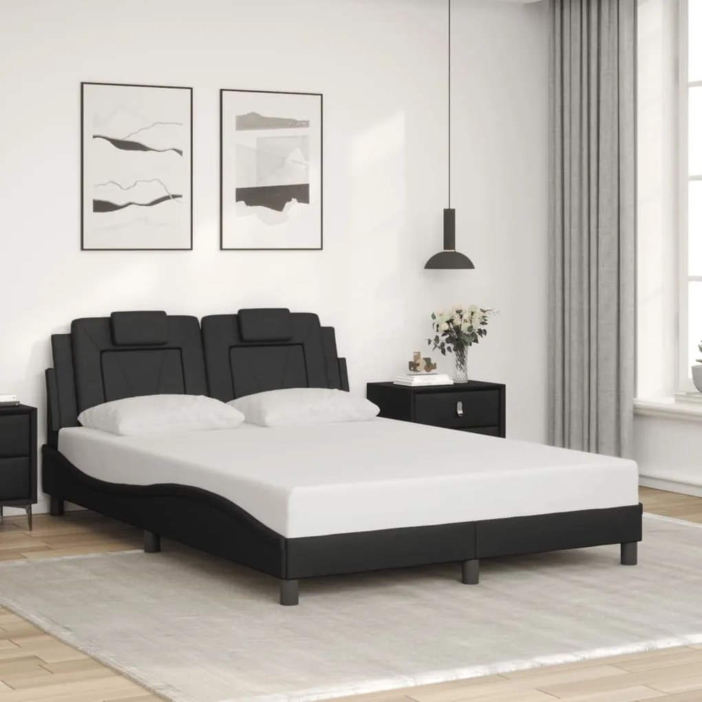 Rám postele Viana bez matrace černý 140x200 cm umělá kůže 3208096