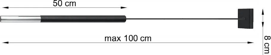 Černé/ve stříbrné barvě kovové závěsné svítidlo Asarot – Sollux