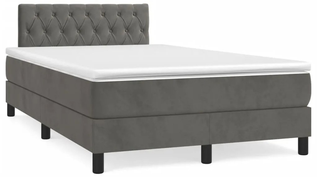 Box spring postel s matrací tmavě šedý 120x190 cm samet 3269856