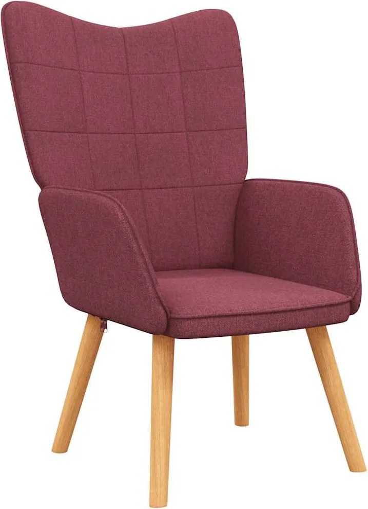 Relaxační křeslo se stoličkou vínové textil 327938