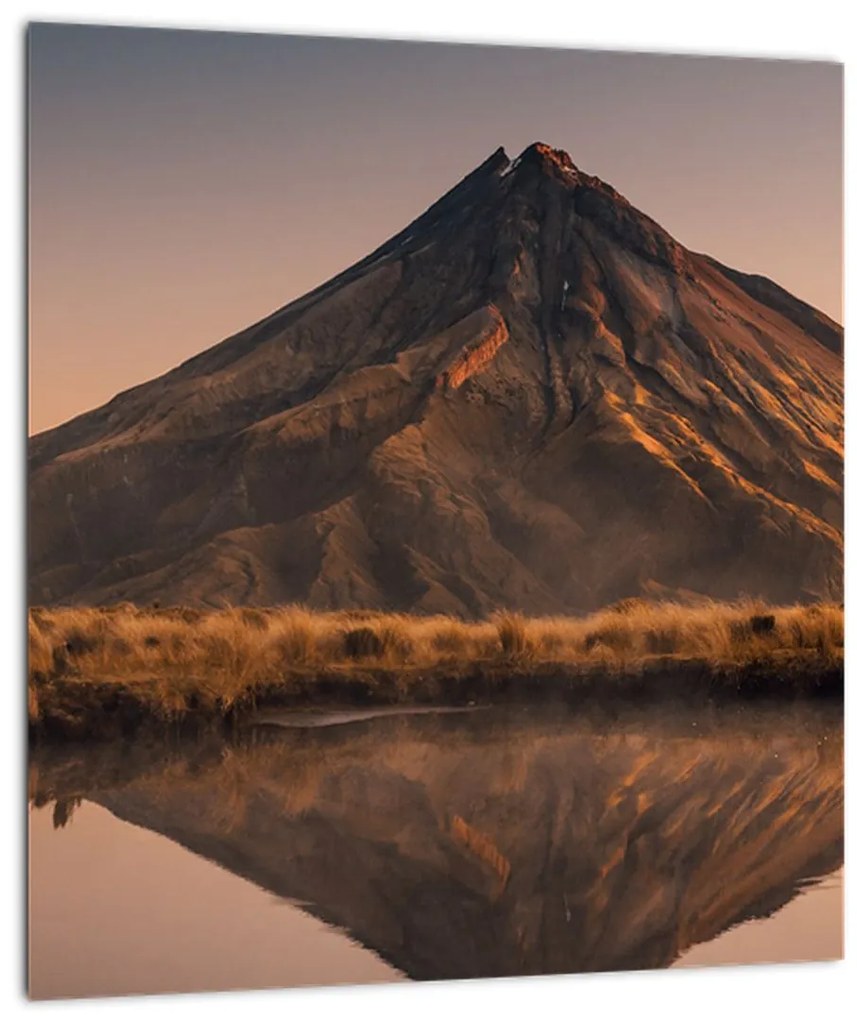 Obraz odrazu hory Taranaki, Nový Zéland (30x30 cm)