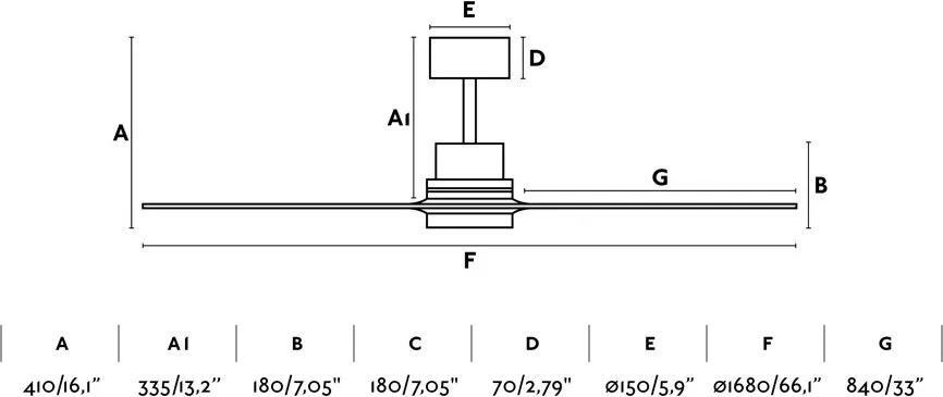 FARO LANTAU-G 33464 66,1“ matný nikl/tmavý ořech Reverzní stropní ventilátor