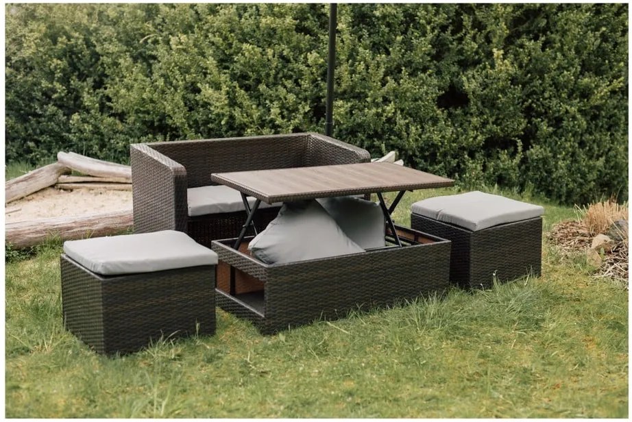 Set zahradního nábytku z umělého ratanu Timpana Gidion