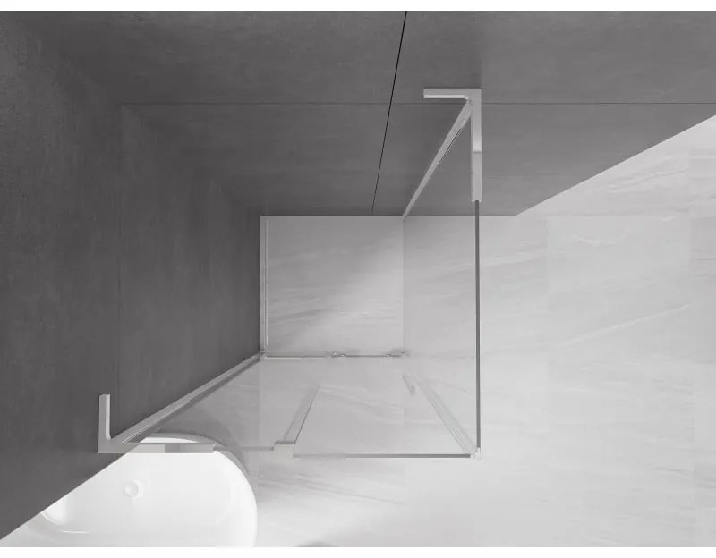 Mexen Velar L, sprchový kout s posuvnými dveřmi 110 x 110 cm, 8mm čiré sklo, chromová, 871-110-110-03-01