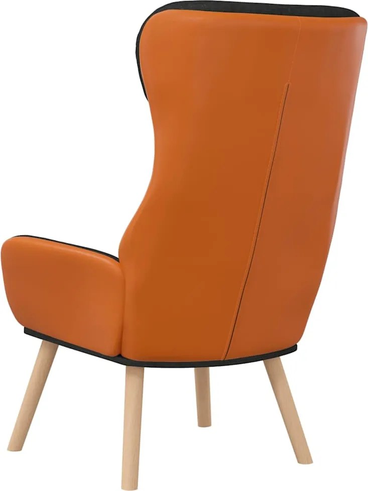 Relaxační křeslo černé textil a PVC 341307