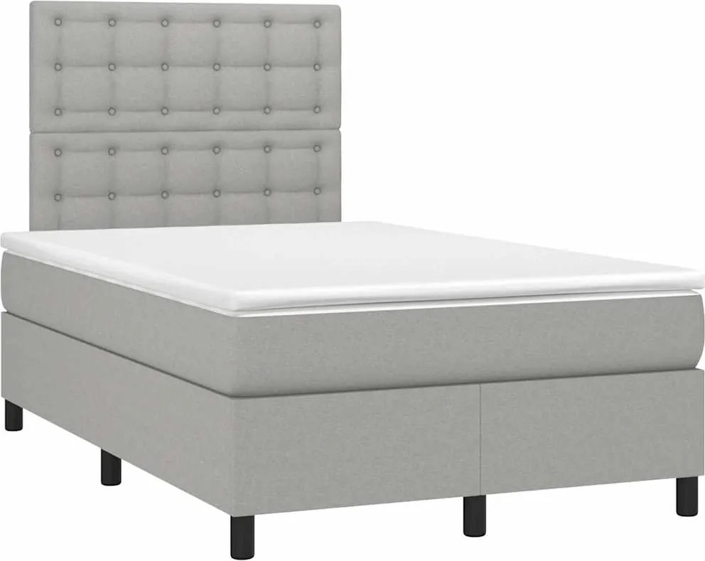 Box spring postel s matrací světle šedá 120x190 cm textil 3269909